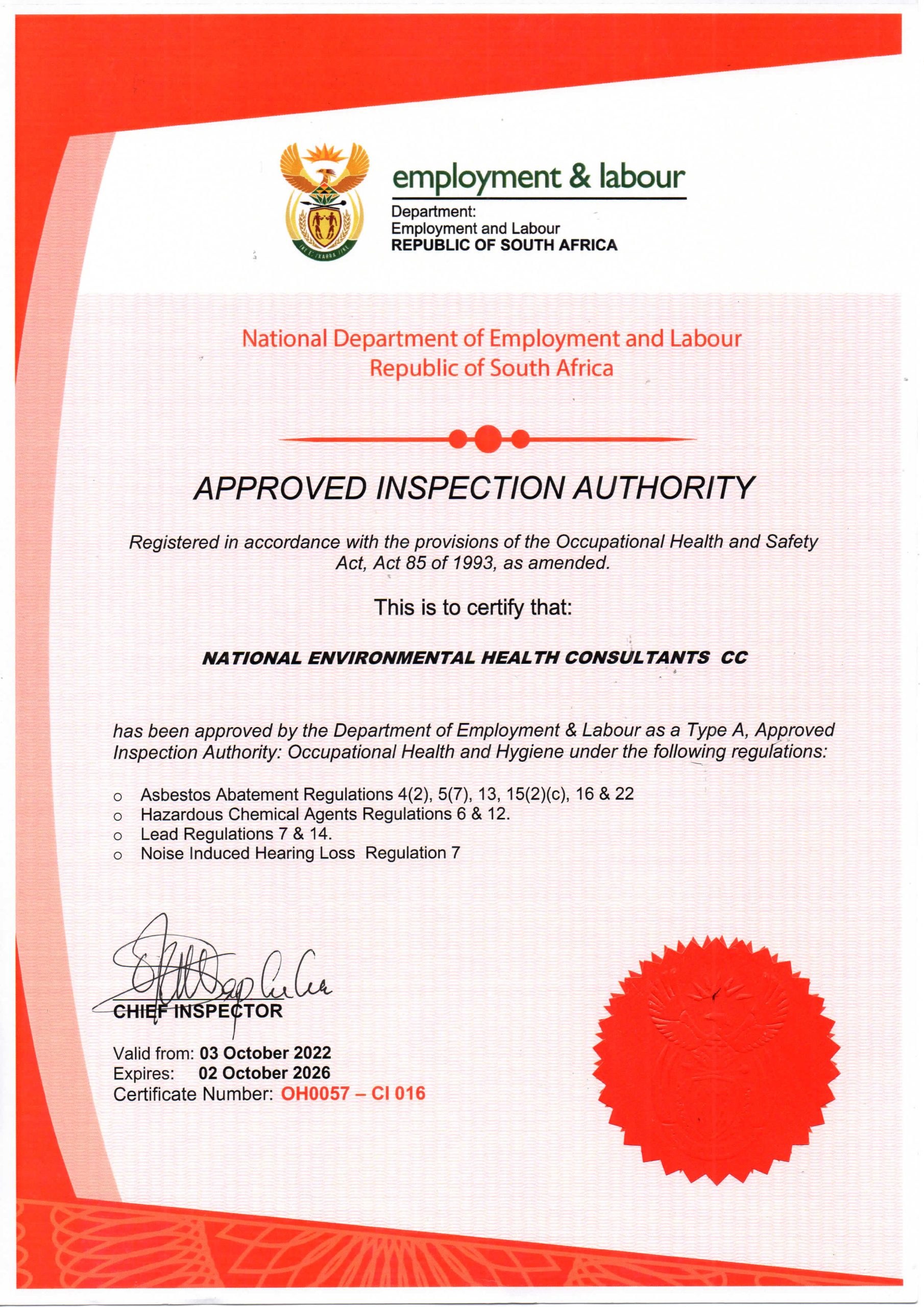 Certificates - NEHC